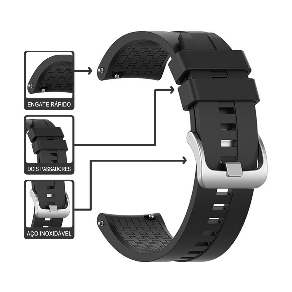 Pulseira para Amazfit GTR 4 A2166 silicone style 22mm - Estilo no Pulso